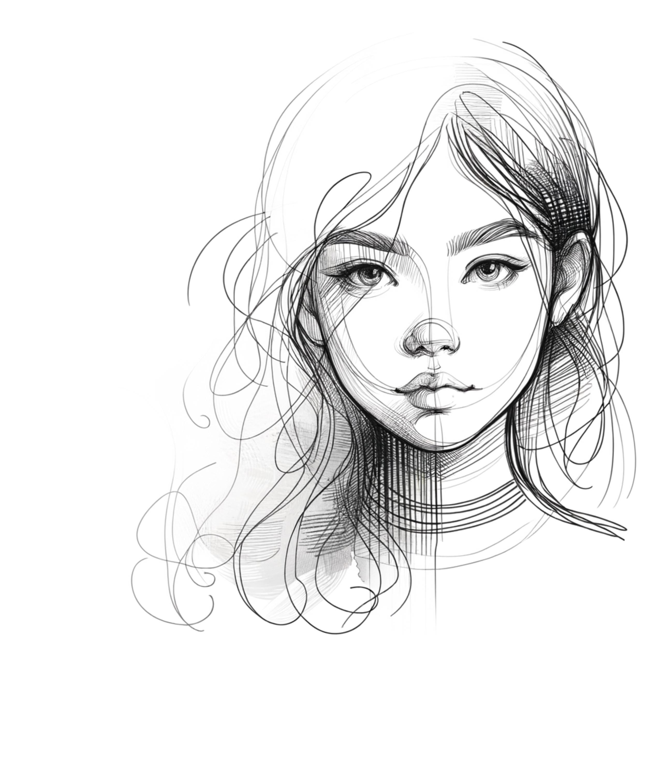 Line Drawing Clipart, 12 Little Girl Clipart, High Quality Jpgs, Junk ...