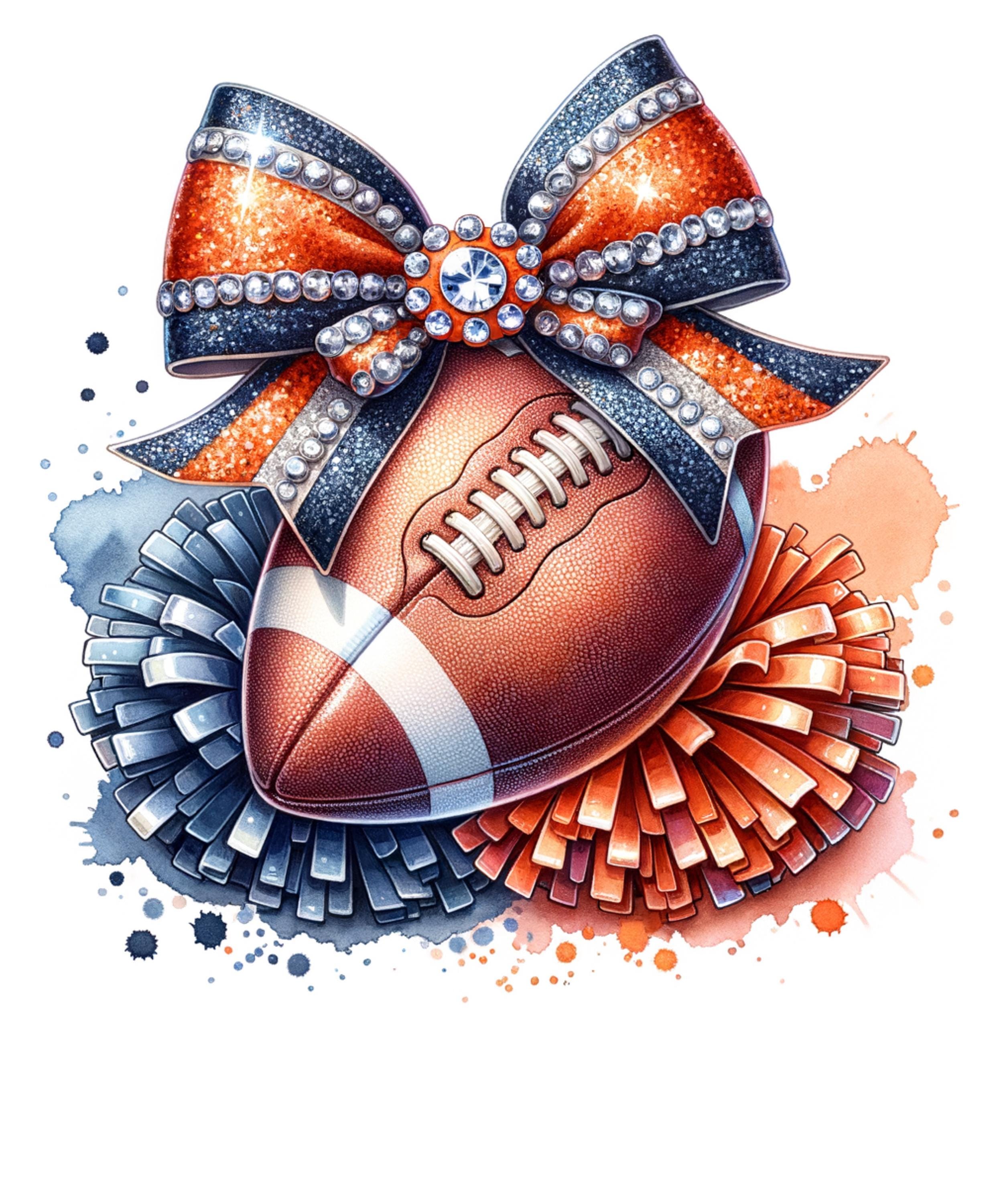 Football Bow Design Bundle, 10 Sports Coquette Bow High Quality JPG ...