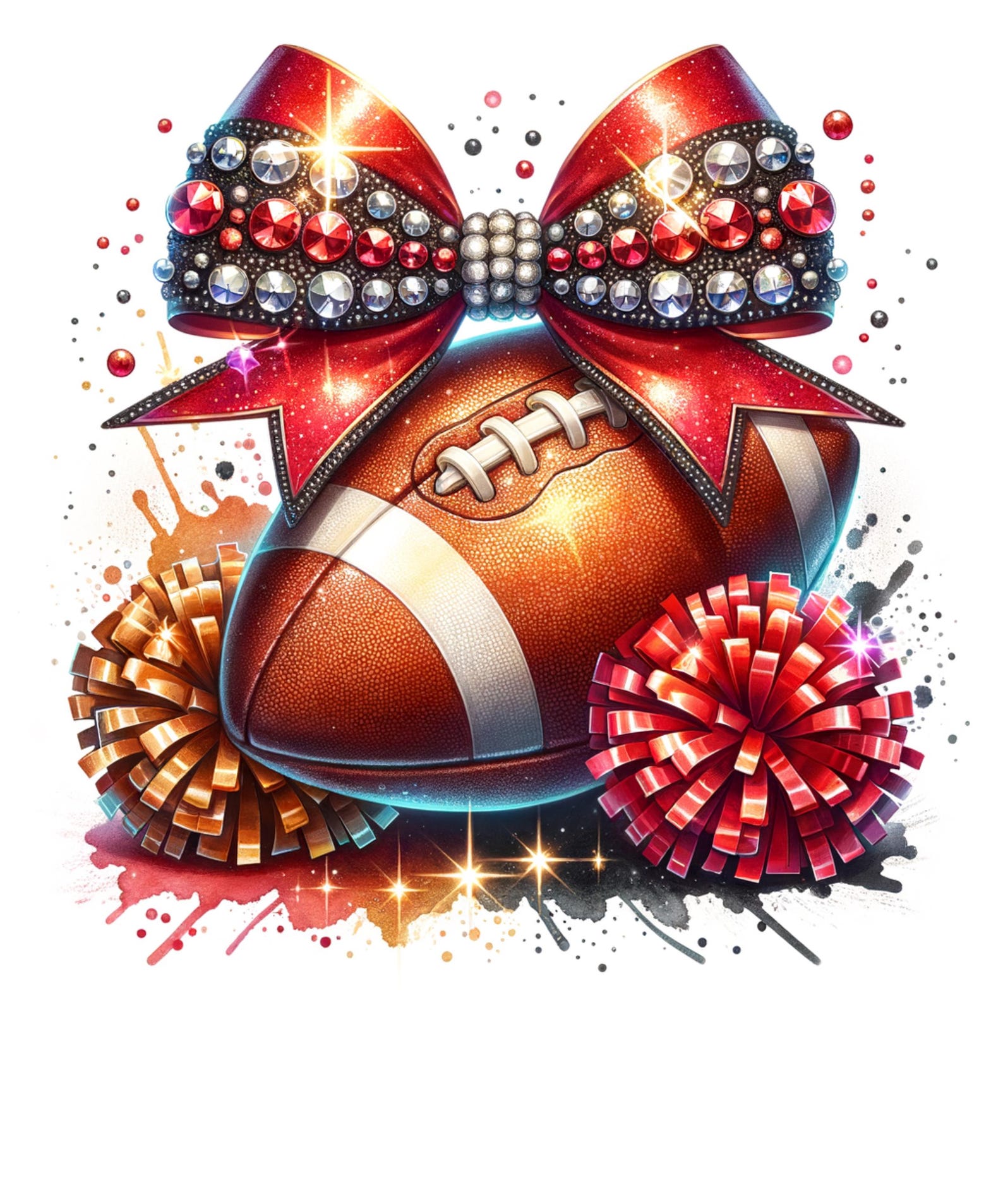 Football Bow Design Bundle, 10 Sports Coquette Bow High Quality JPG ...