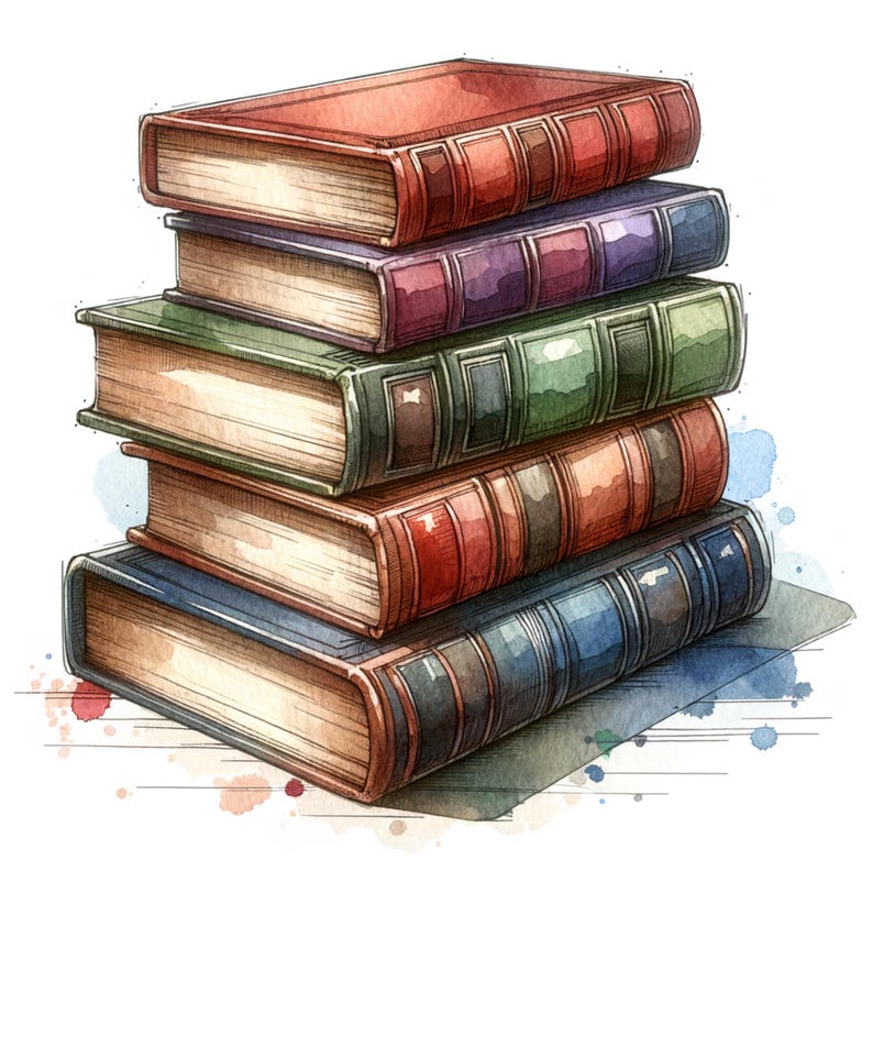 Watercolor Books Clipart, 10 Vintage Books High Quality JPG, Paper ...