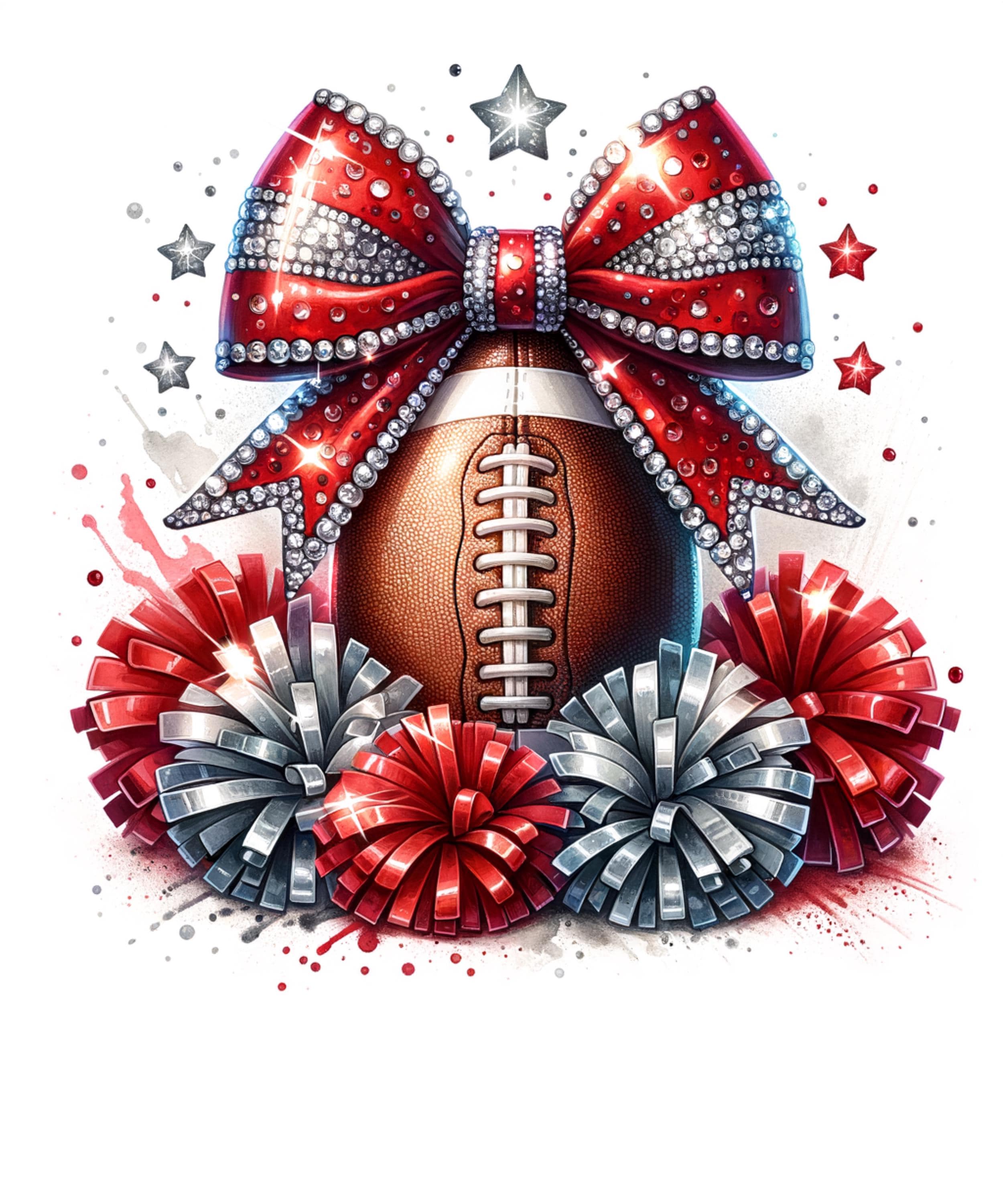 Football Bow Design Bundle, 10 Sports Coquette Bow High Quality JPG ...
