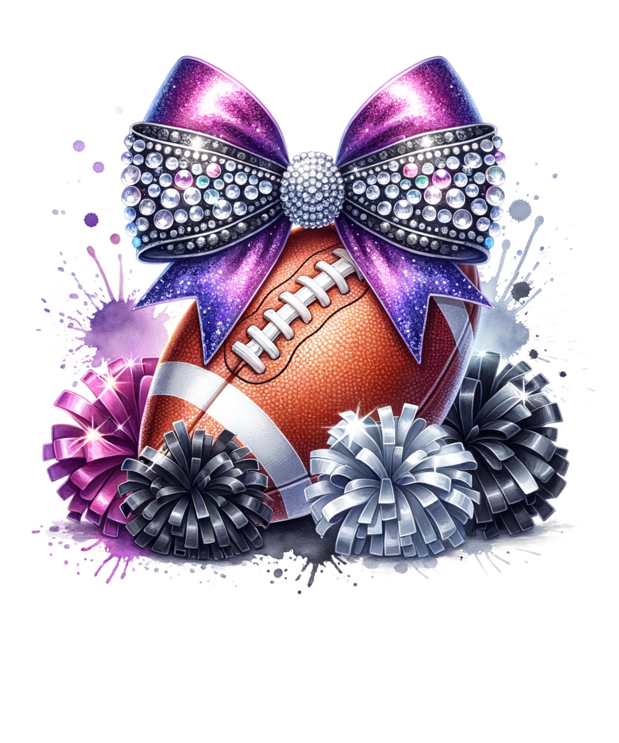 Football Bow Design Bundle, 10 Sports Coquette Bow High Quality JPG ...
