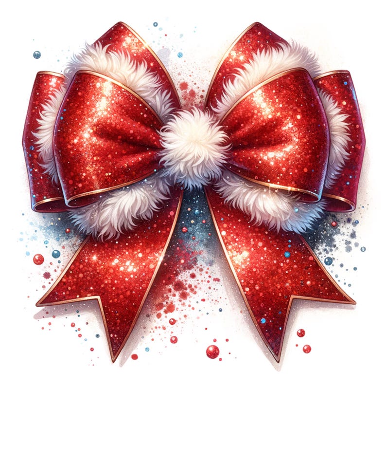 Christmas Bow Clipart, 10 High Quality JPG, Holiday Bow, Santa Bow ...