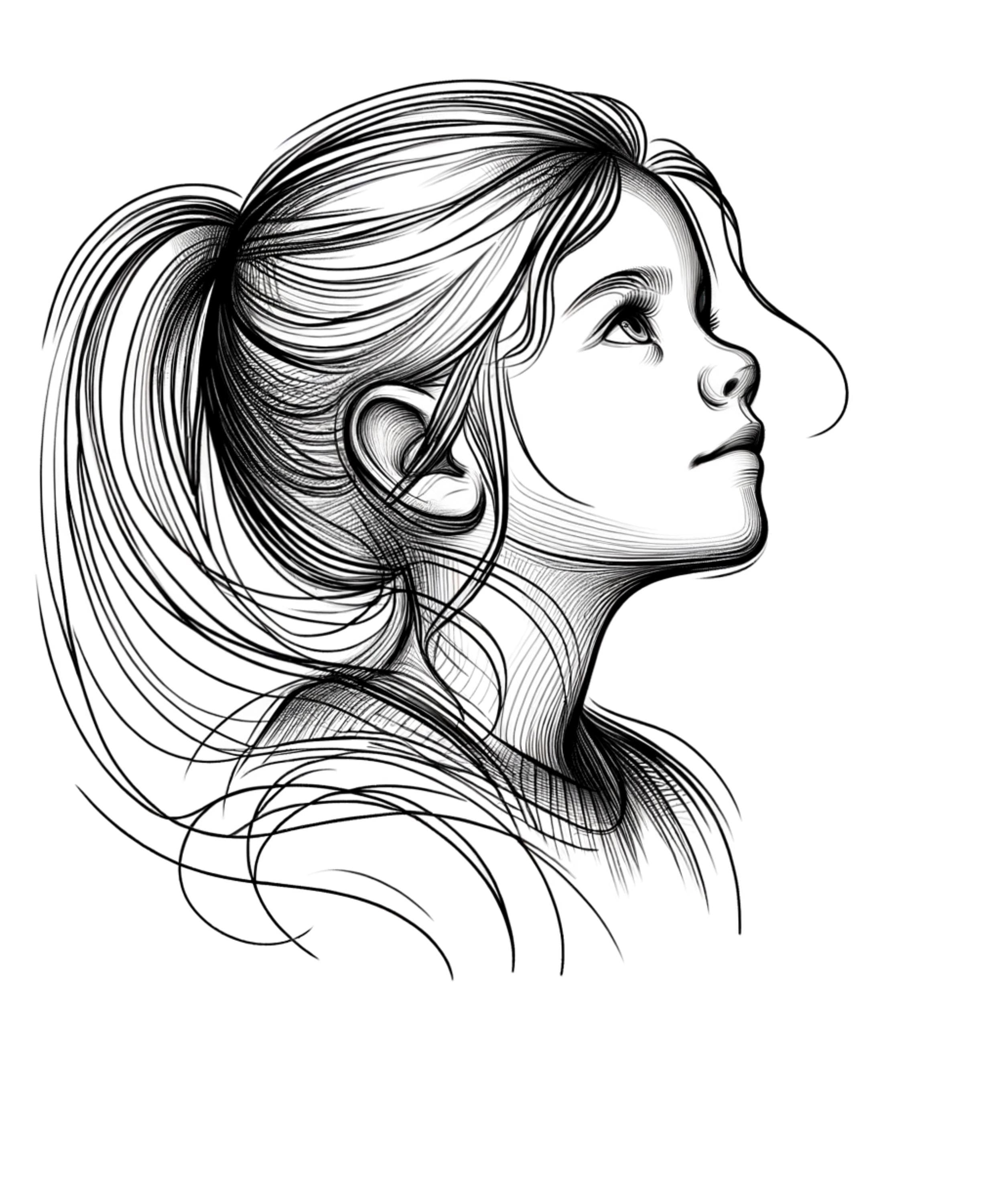 Line Drawing Clipart, 12 Little Girl Clipart, High Quality Jpgs, Junk ...