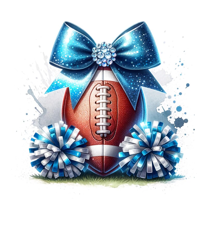 Football Bow Design Bundle, 10 Sports Coquette Bow High Quality JPG ...