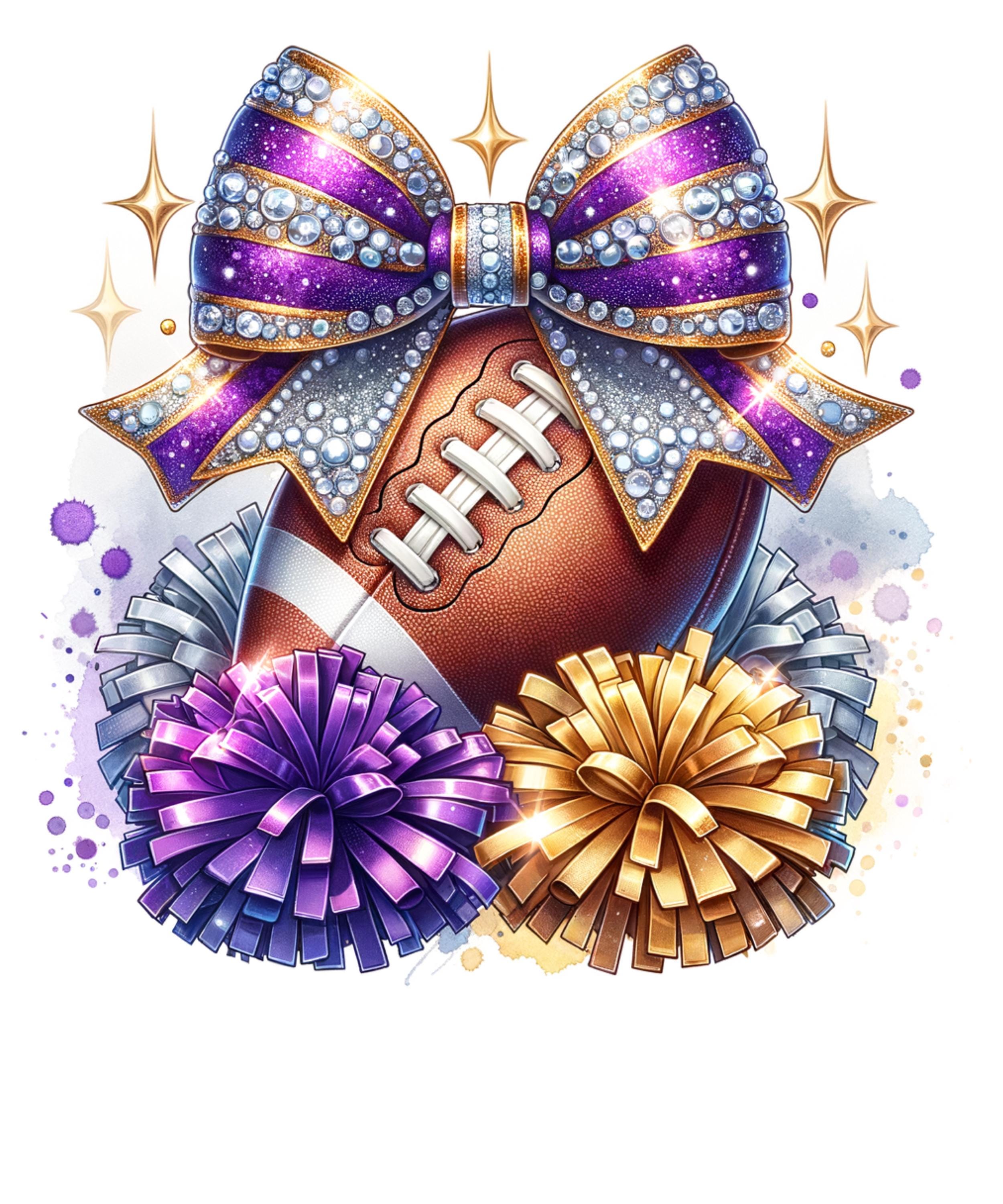 Football Bow Design Bundle, 10 Sports Coquette Bow High Quality JPG ...