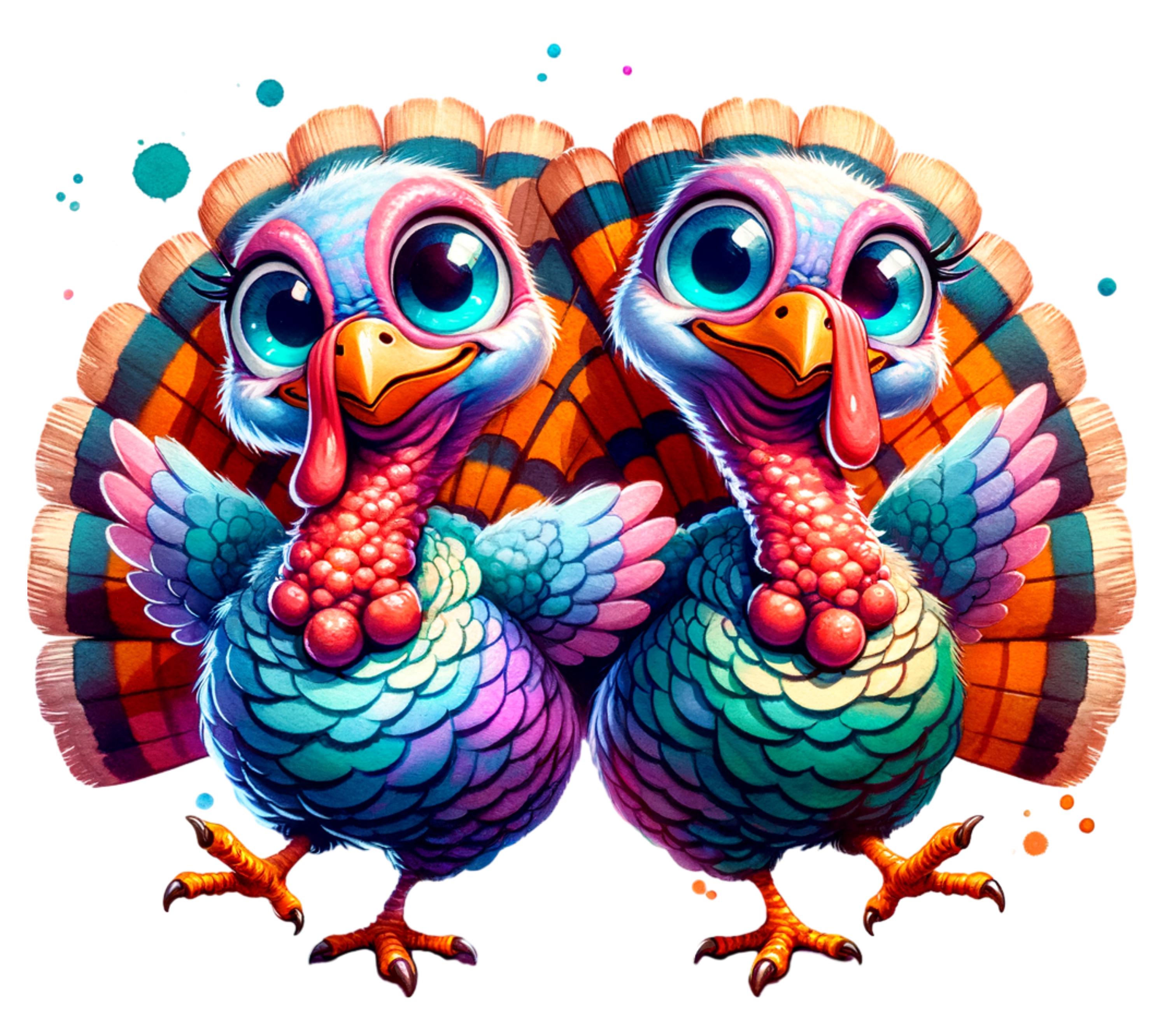 Thanksgiving Clipart, 8 Cute Turkey High Quality Jpgs, Colorful Turkey ...