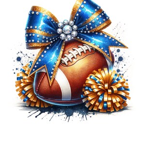 Football Bow Design Bundle, 10 Sports Coquette Bow High Quality JPG ...