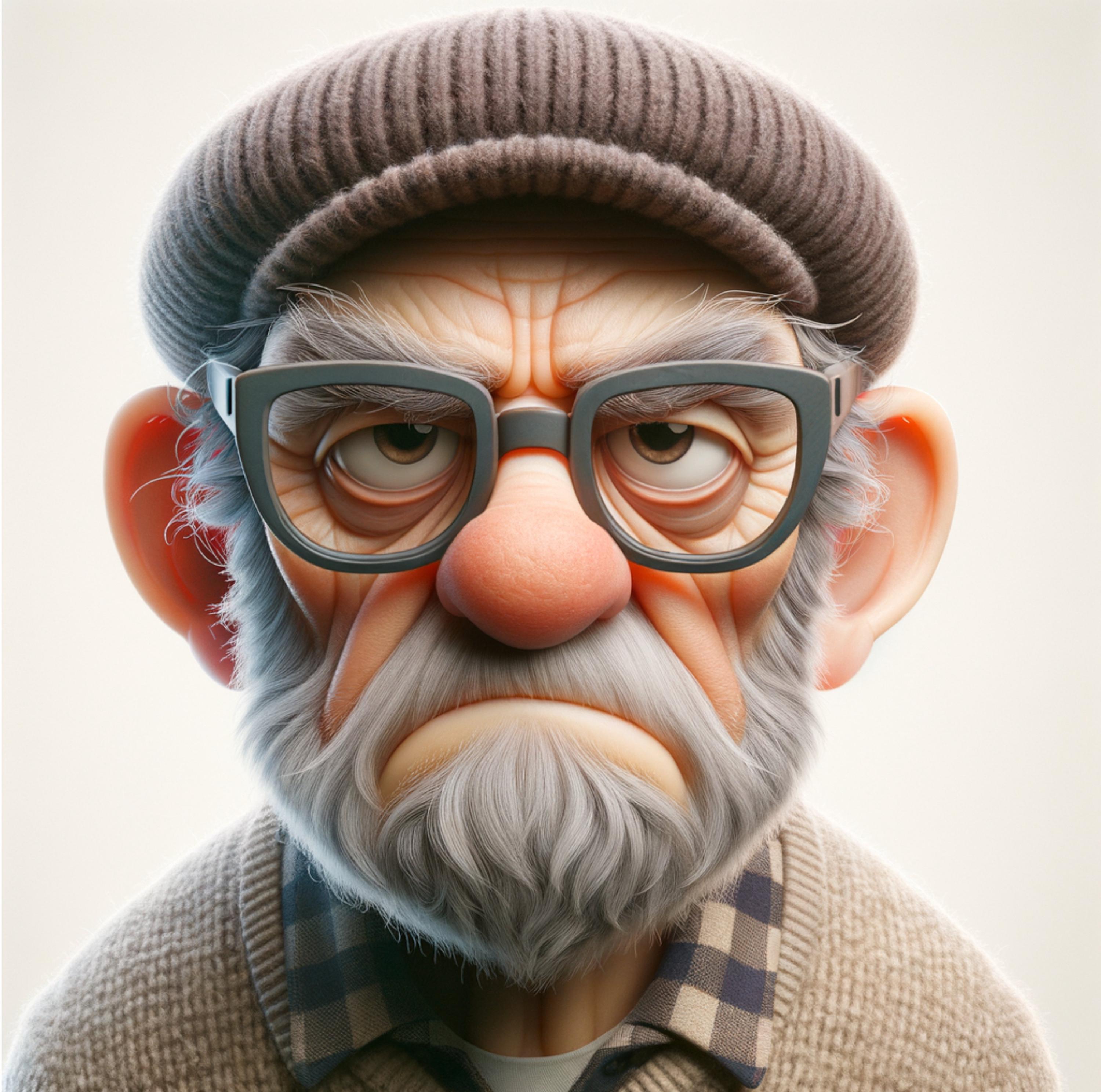 Funny Digital Download, 9 Grumpy Old Man Clipart JPG, Elderly Clipart ...