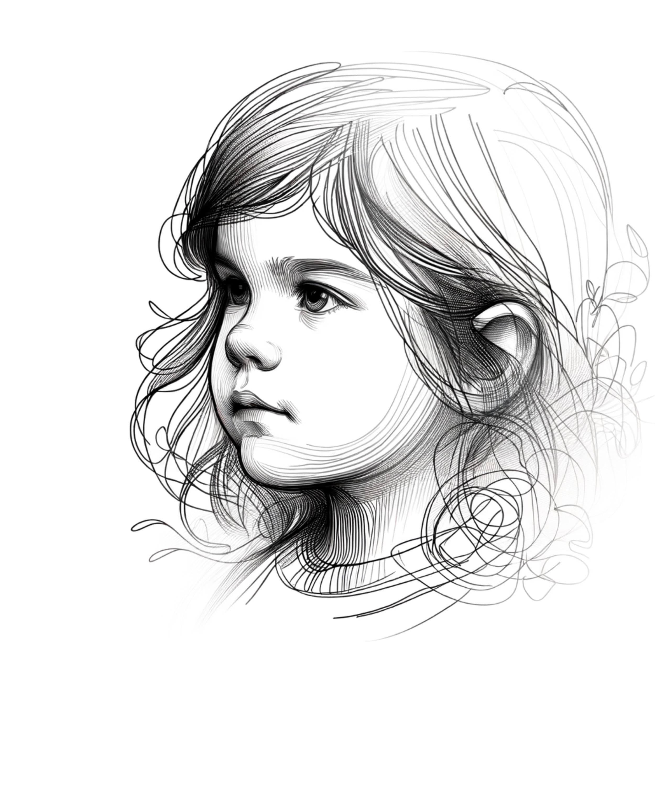 Line Drawing Clipart, 12 Little Girl Clipart, High Quality Jpgs, Junk ...