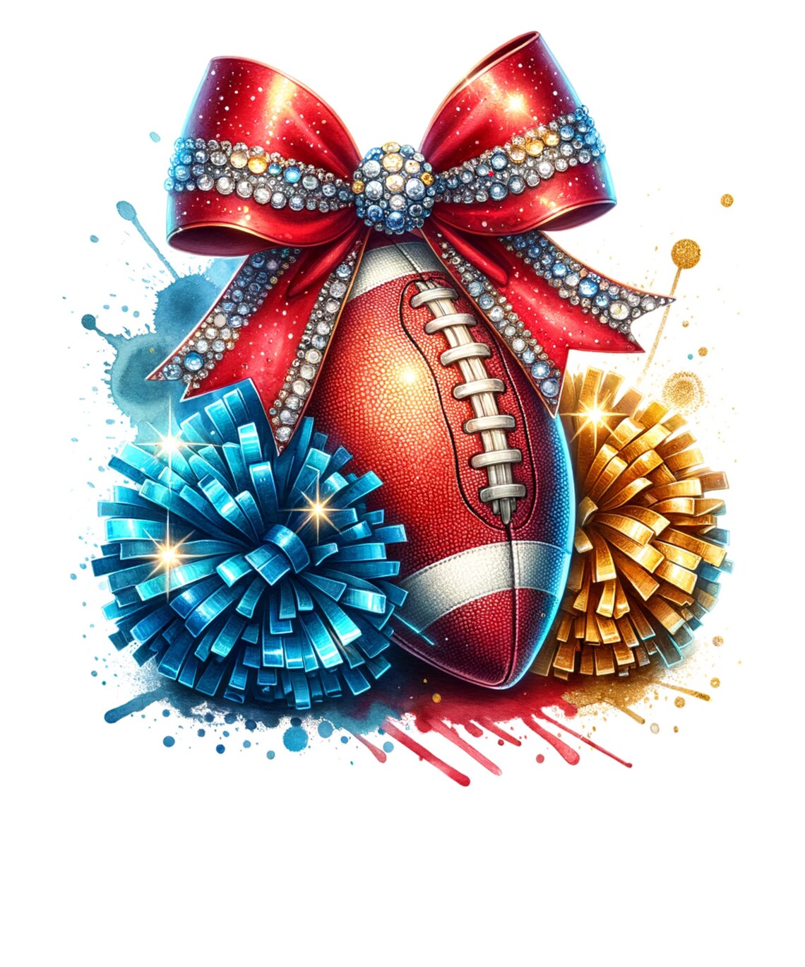 Football Bow Design Bundle, 10 Sports Coquette Bow High Quality JPG ...