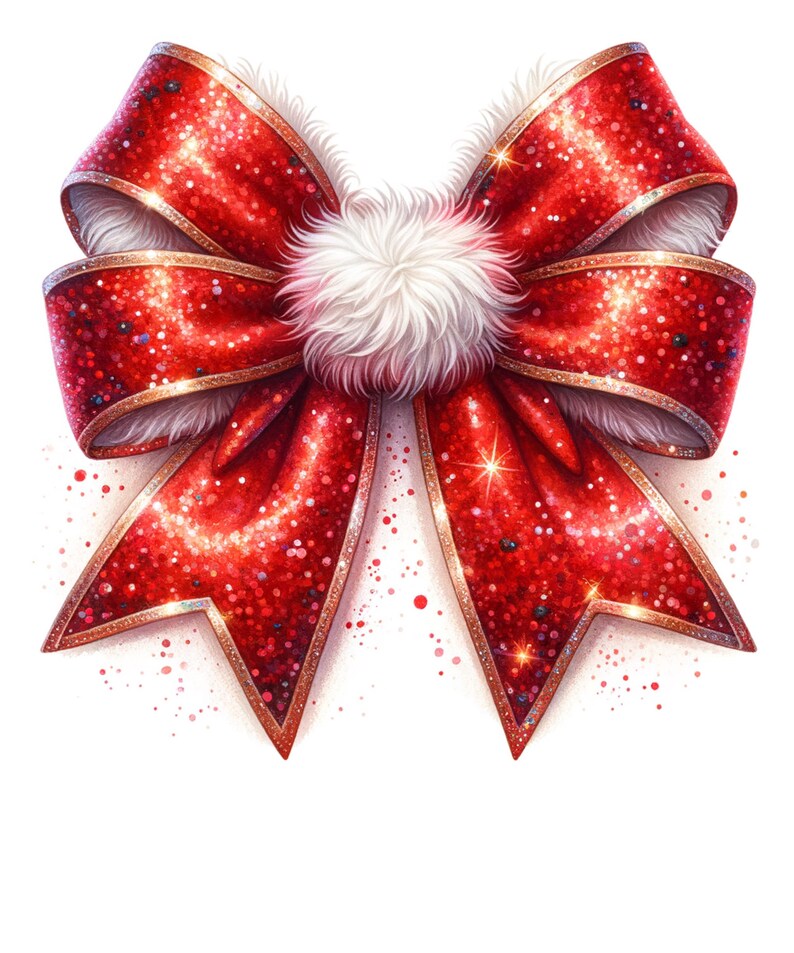 Christmas Bow Clipart, 10 High Quality JPG, Holiday Bow, Santa Bow ...
