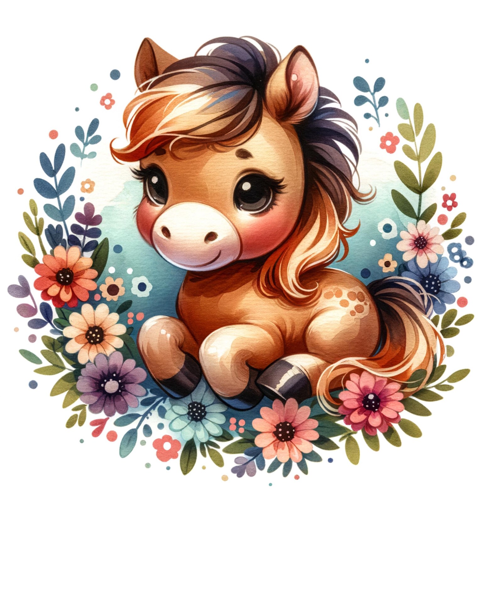 Cute Horse Clipart, 10 Pony High Quality Jpgs, Nursery Printable ...