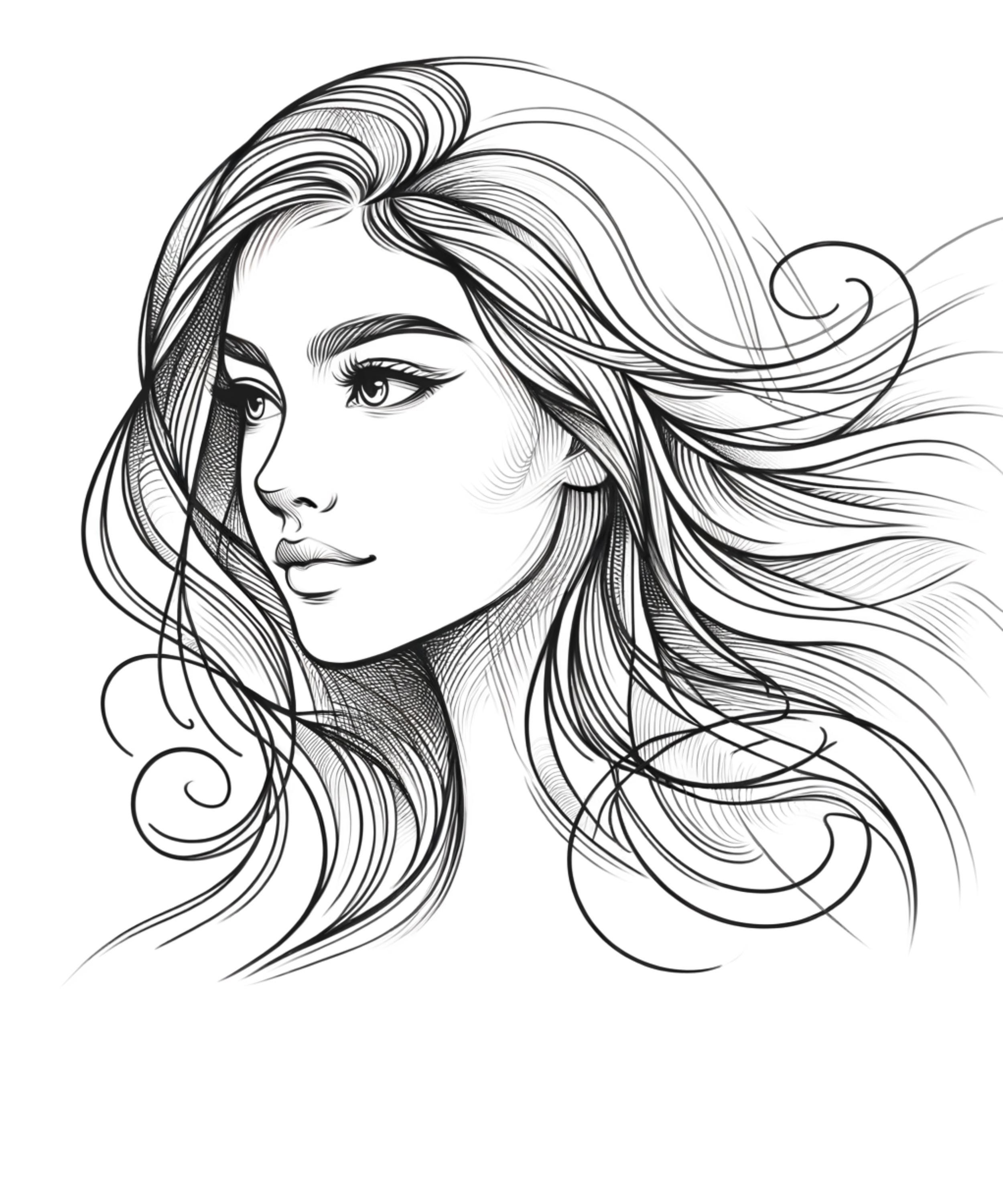 Line Drawing Clipart, 12 Little Girl Clipart, High Quality Jpgs, Junk ...