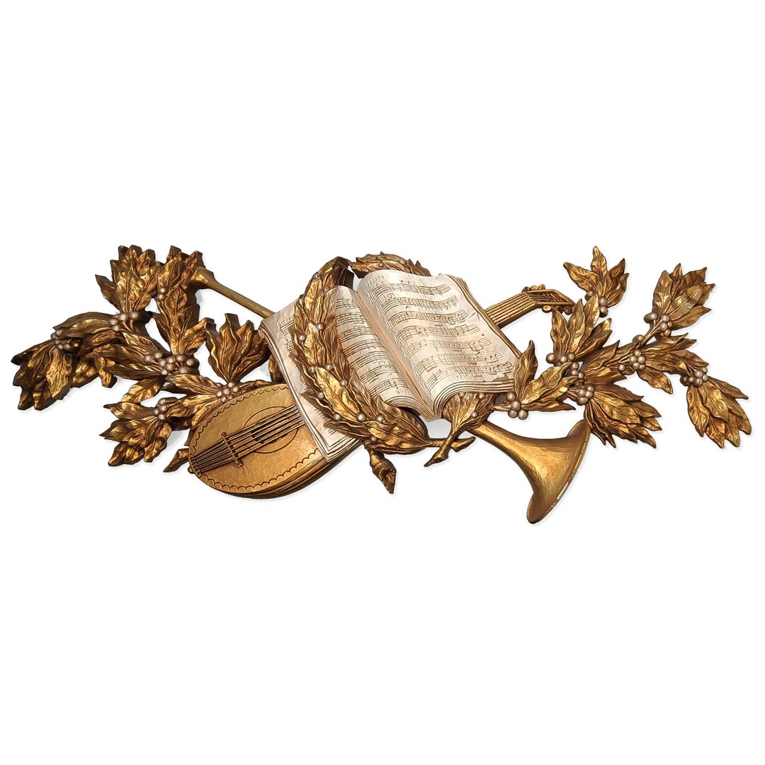 Mid-century Homco LARGE Music Wall Hanging - Book, Horn & Lute - Etsy