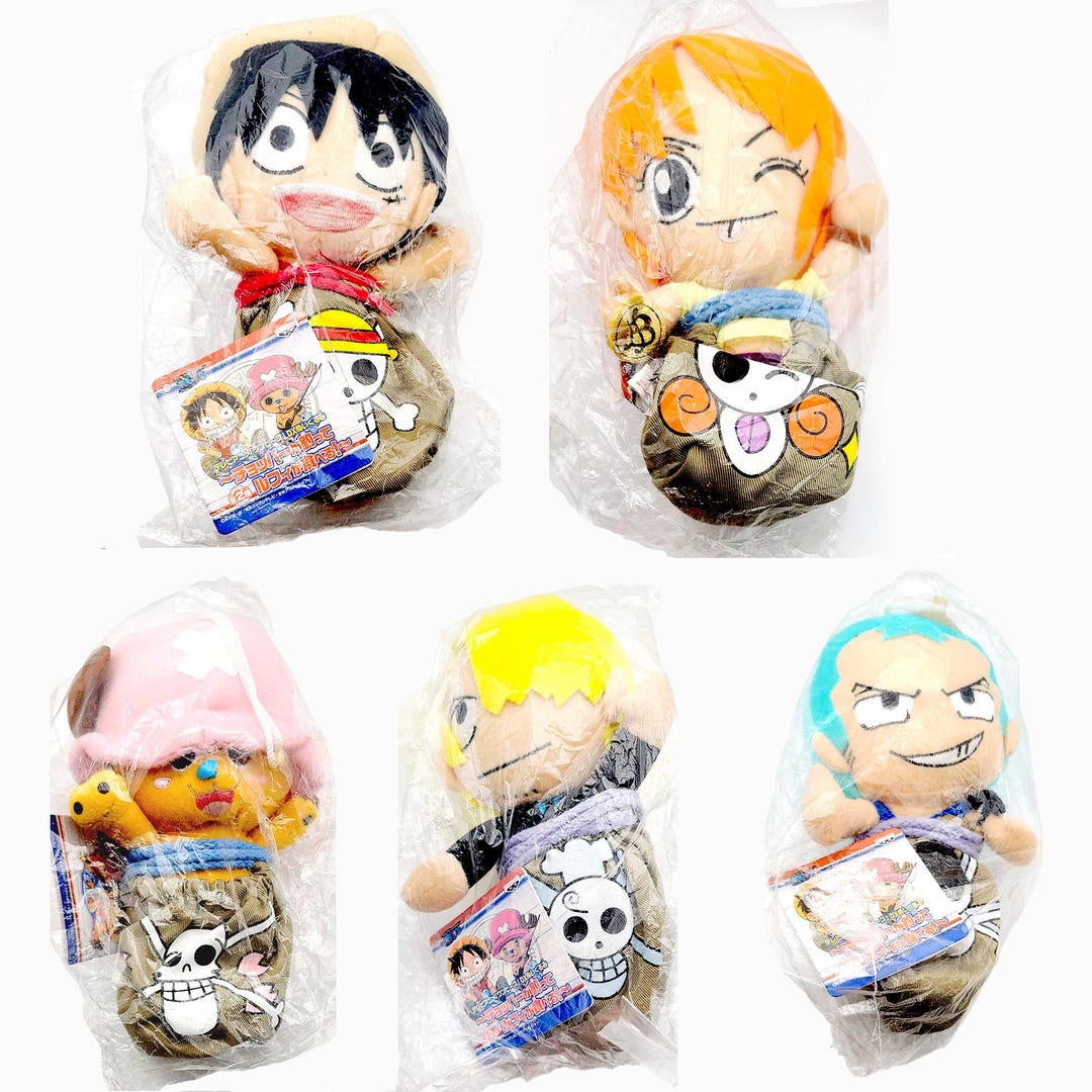 ONE PIECE Drawstring Sack Race Plush Set, Rare 2005 Japanese Import ...