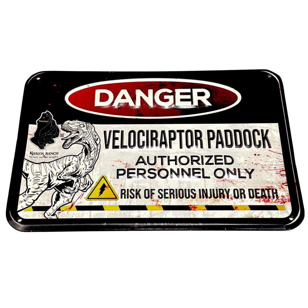 Kualoa Ranch VELOCIRAPTOR PADDOCK Sign - Etsy