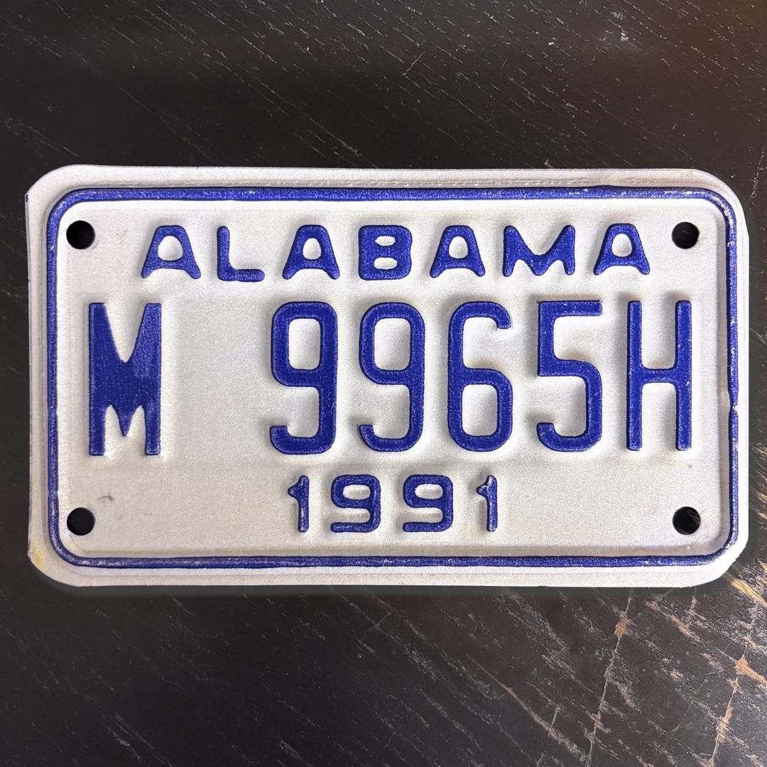 1991 Alabama Motorcycle License Plate - Etsy
