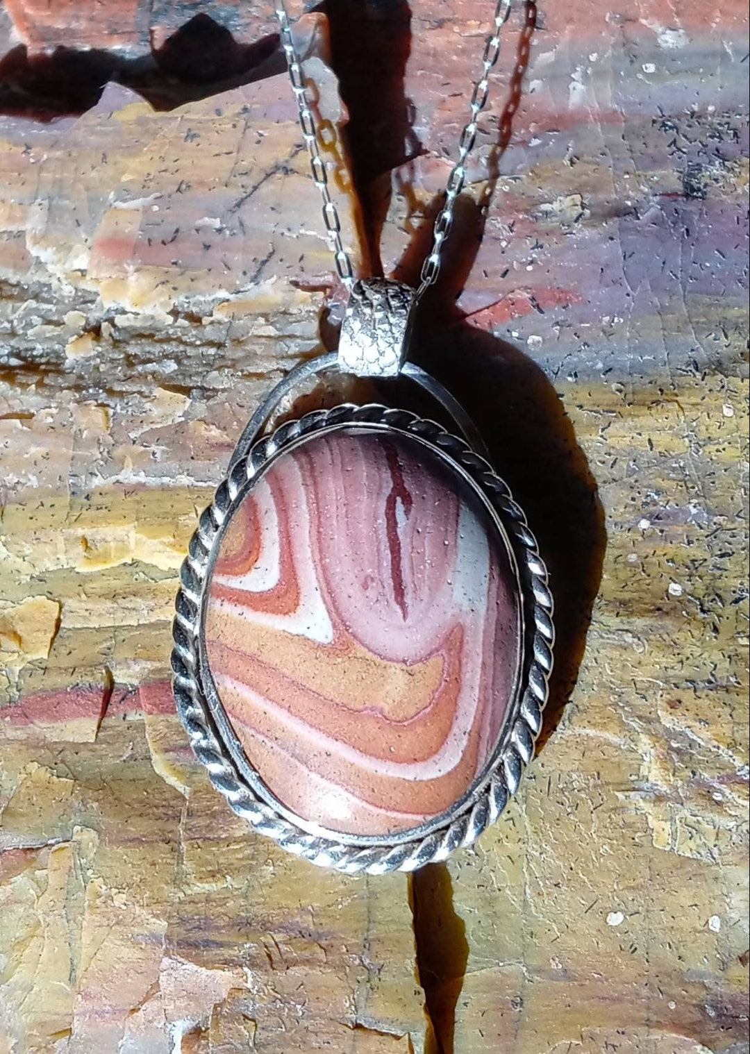 Sterling Silver Wonderstone Rhyolite Pendant Necklace - Etsy