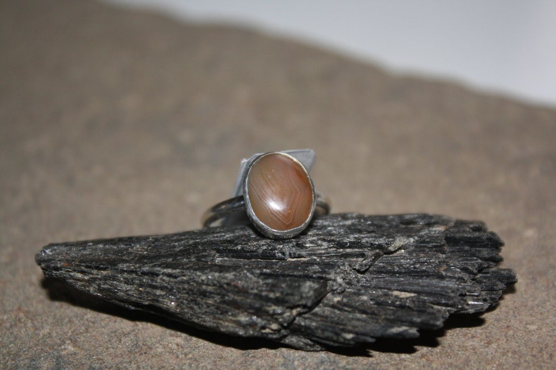 Sterling Silver Lake Superior Agate Ring Sz 5 - Etsy