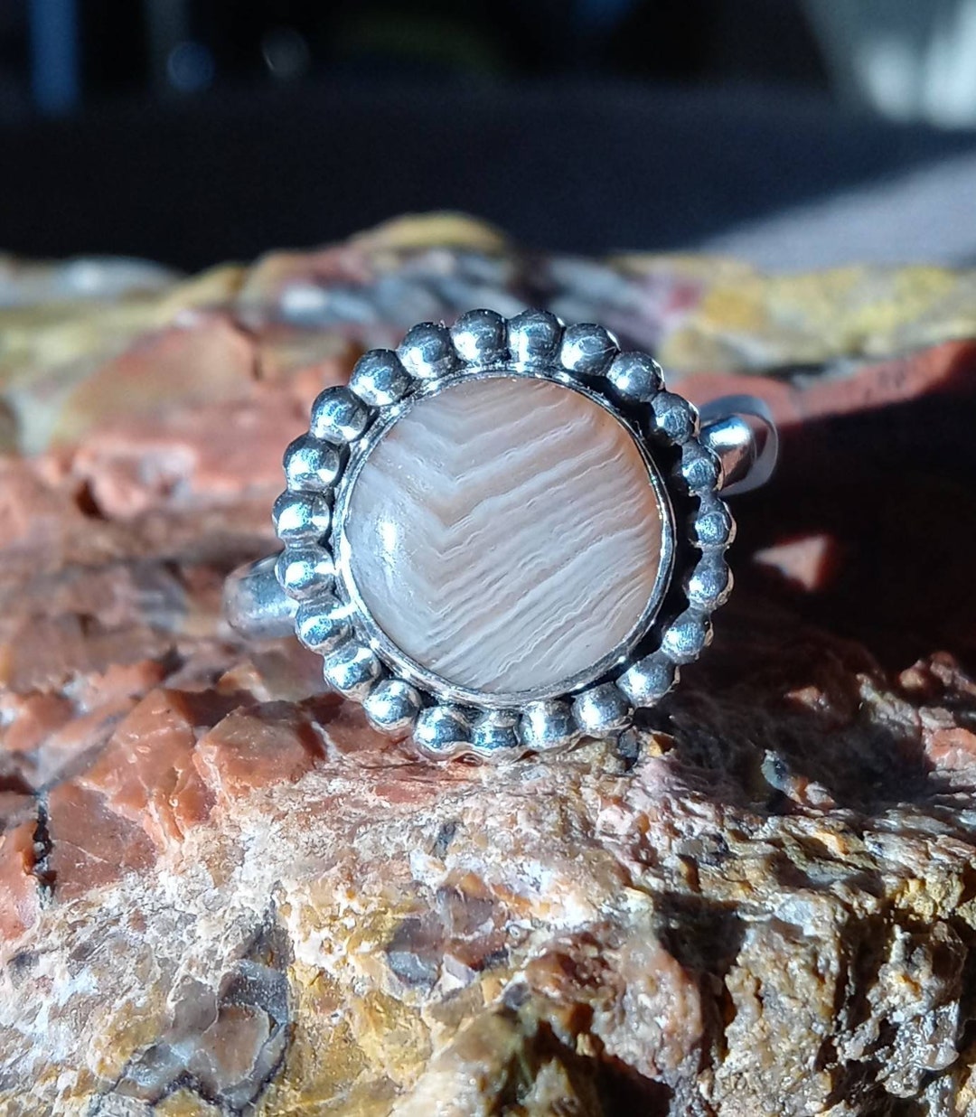 Sterling Silver Lake Superior Agate Ring Size 9.5 - Etsy