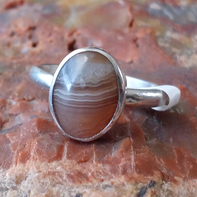 Banded Agate Ring - Etsy