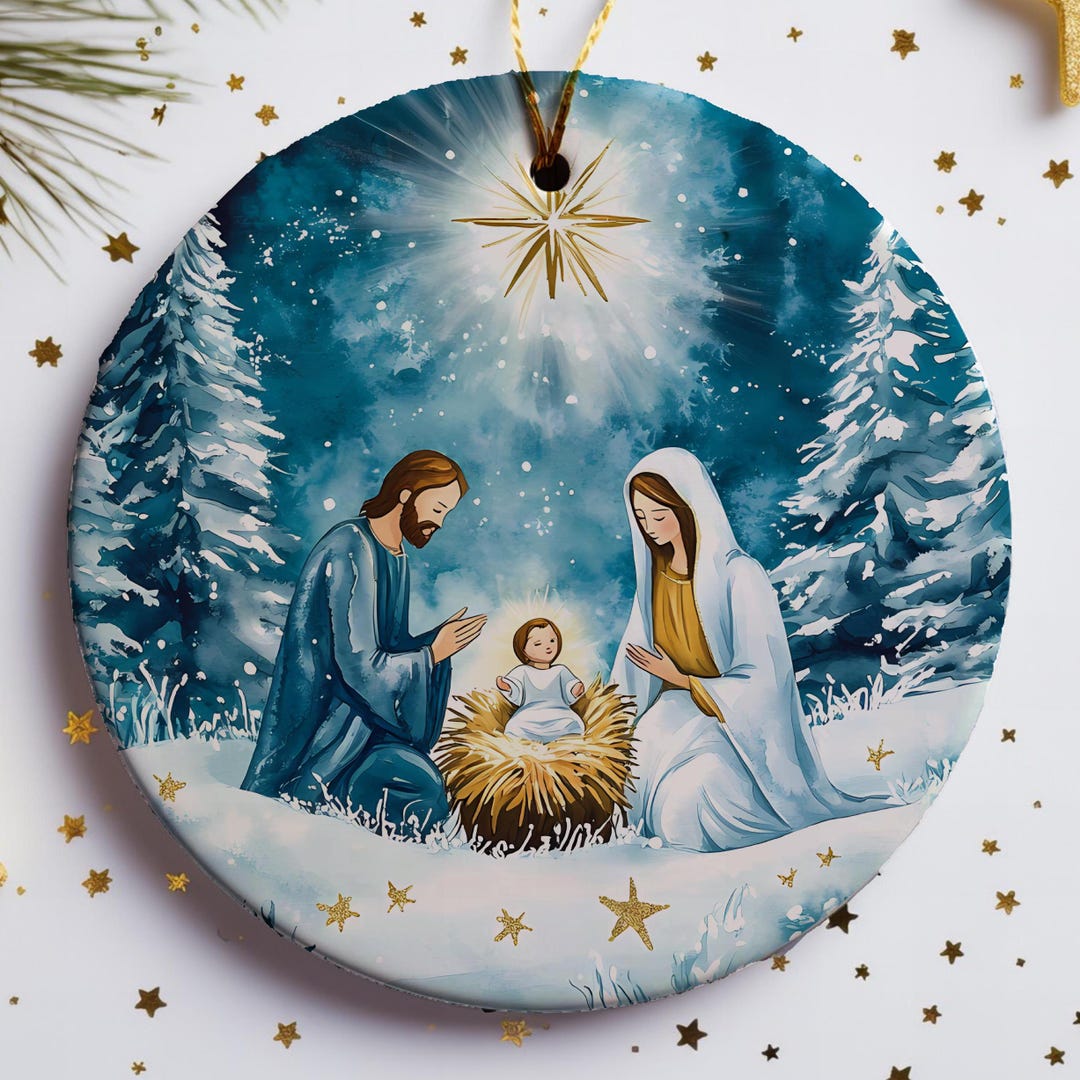 Nativity Scene Christmas Ornament, Holy Family Decoration, Jesus Birth ...