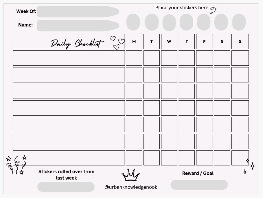 Kids Chore Chart & Reward System Printable | Customize Chart | Ages 3 ...