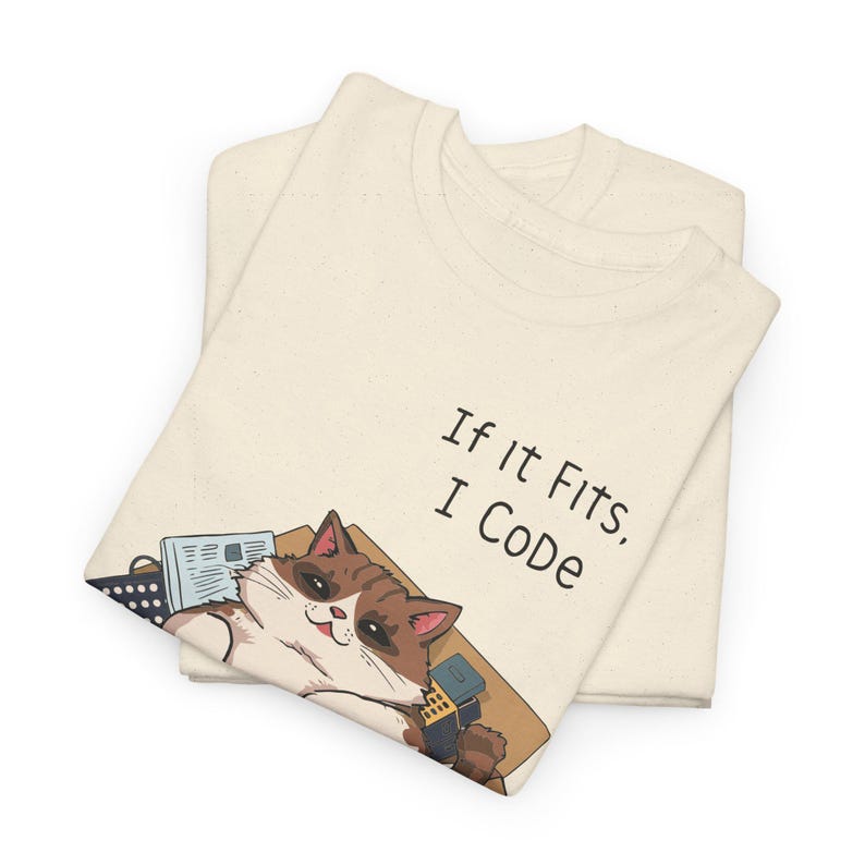 If It Fits, I Code Shirt, Funny Cat Programming Shirt, Unisex Developer Tee, Cat Lover ...