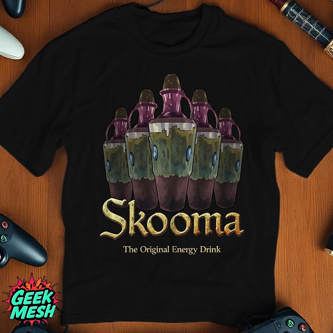 Skooma: the Original Energy Drink T-shirt, Funny Elder Scrolls Black ...