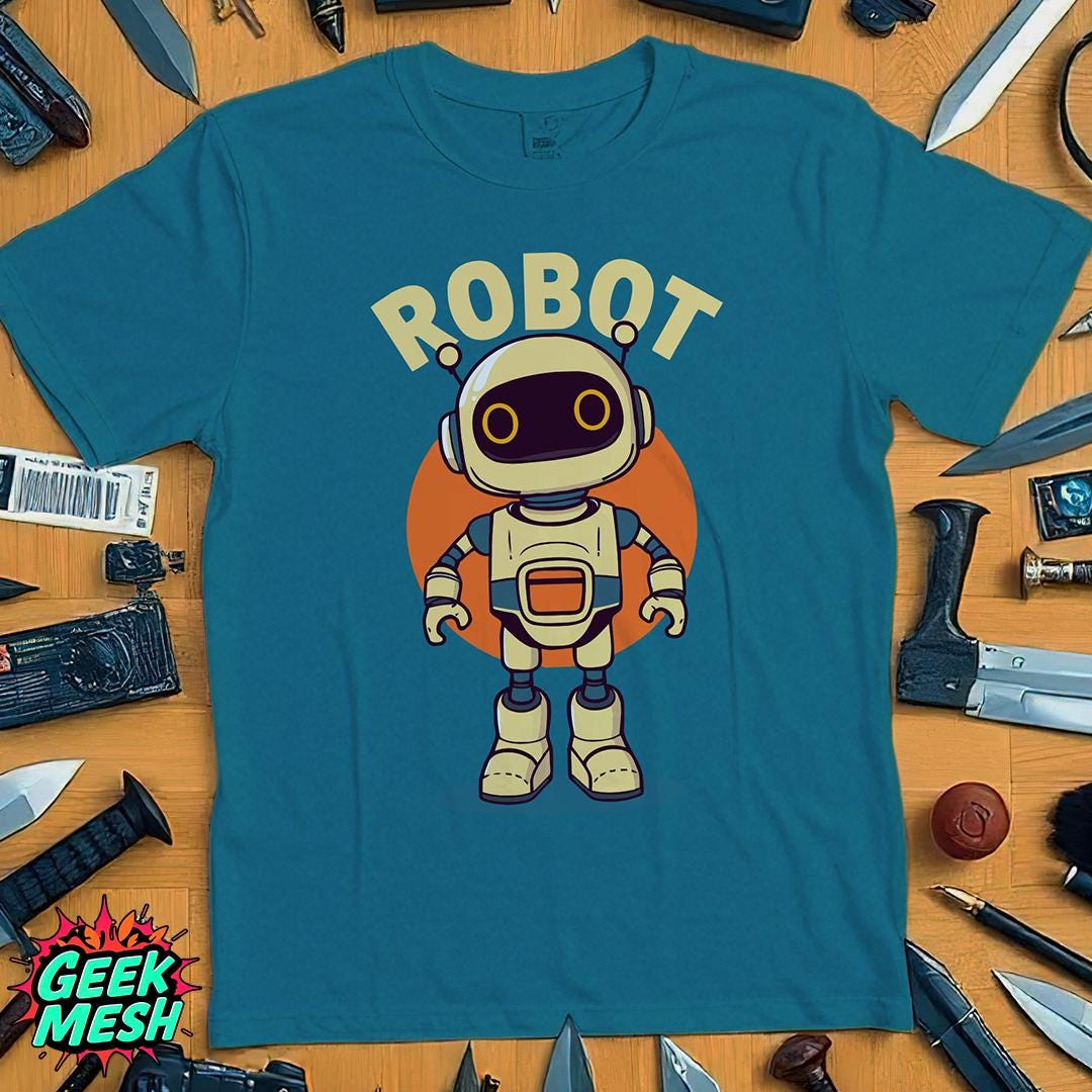 Cool Robot Graphic T-shirt, Sci-fi Lover Gift, Futuristic Robot Design ...