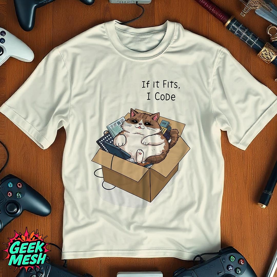 If It Fits, I Code Shirt, Funny Cat Programming Shirt, Unisex Developer Tee, Cat Lover ...