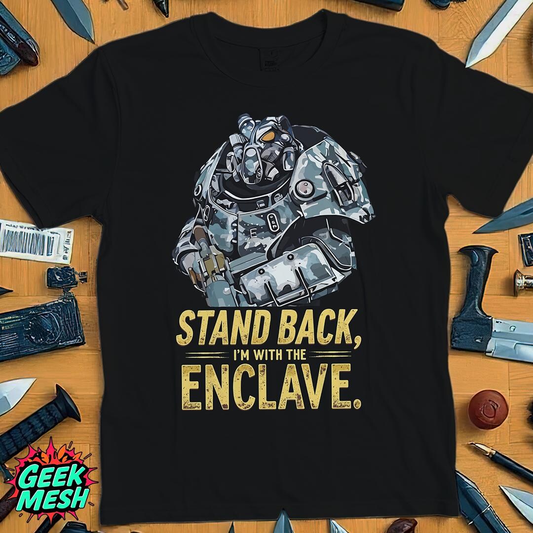 Stand Back, I'm With the Enclave T-shirt, Fallout-inspired Black Tee ...