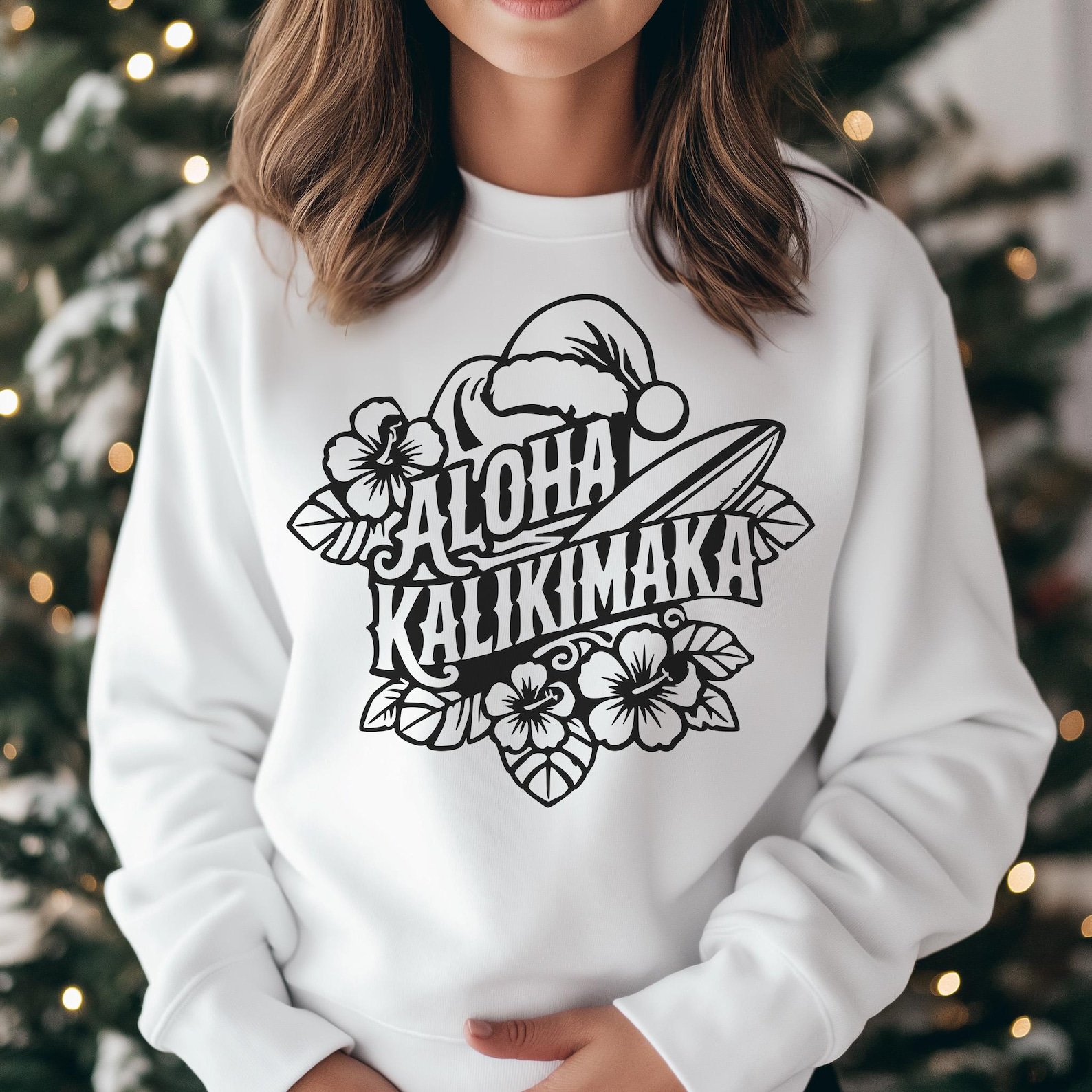 Christmas Luau SVG Bundle: Tropical Santa, Tiki, Palm Tree (25 Files ...