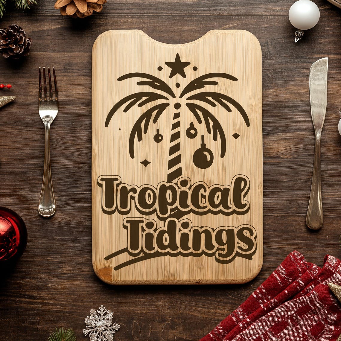 Christmas Luau SVG Bundle: Tropical Santa, Tiki, Palm Tree (25 Files ...