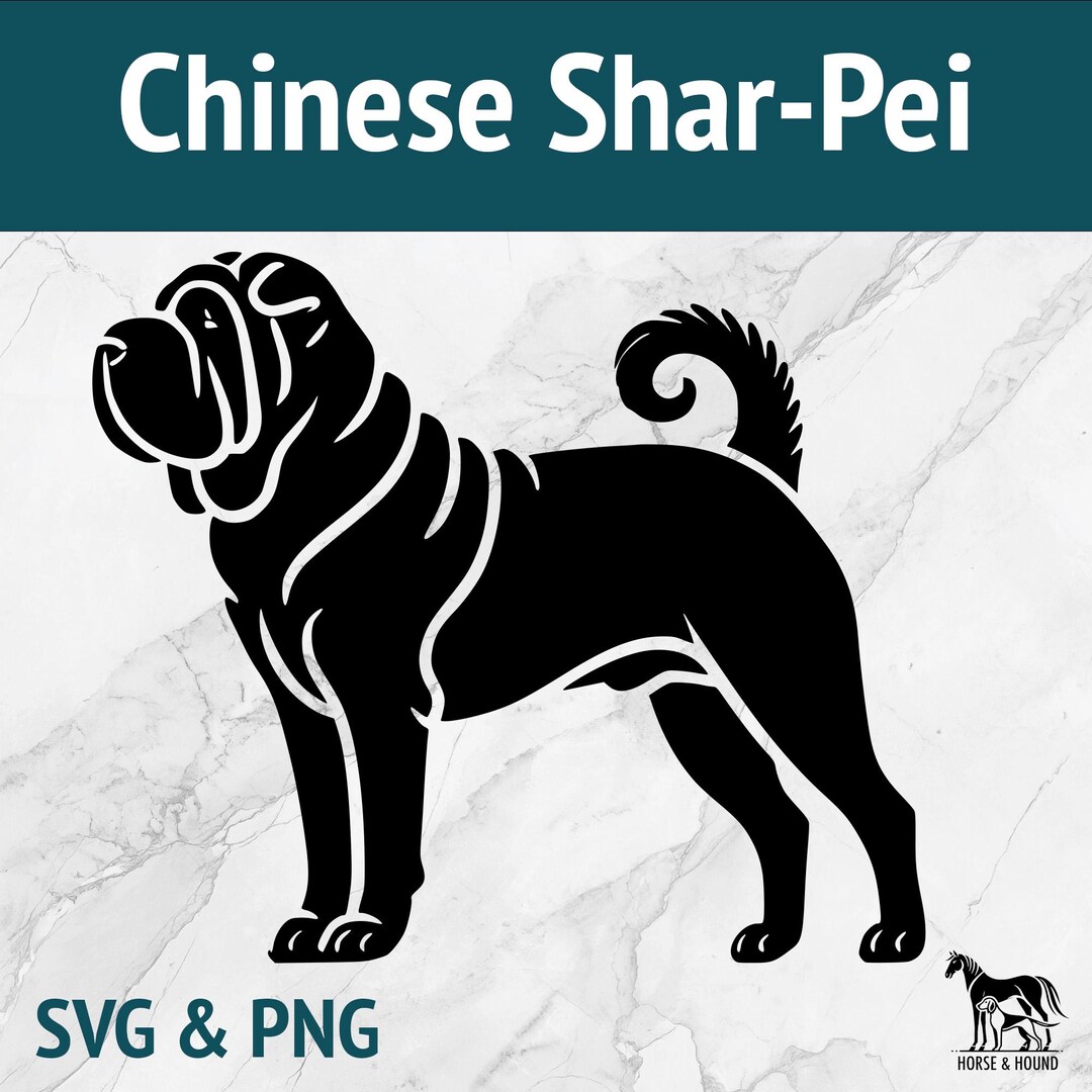Chinese Shar-pei SVG - Dog Breeds Silhouette PNG Vector Clipart - Laser ...