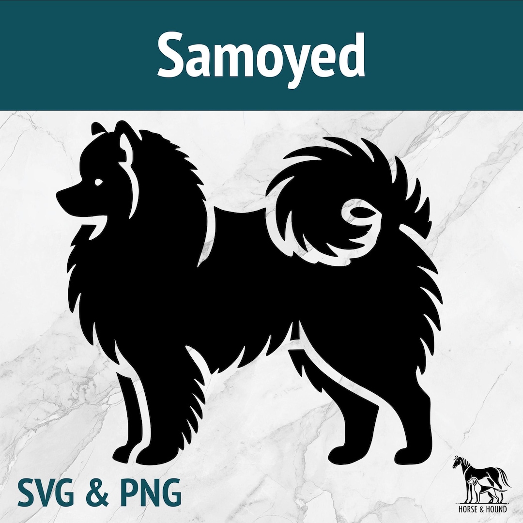 Samoyed SVG - Dog Breeds SVG - Silhouette PNG Vector Clipart - Laser ...