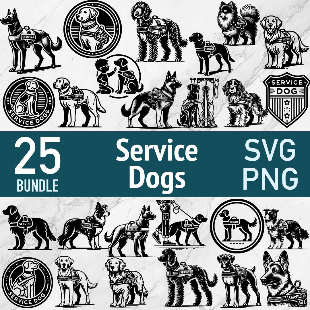 Service Dog SVG Bundle: Laser Cut Files, Vest Patch Designs - Etsy