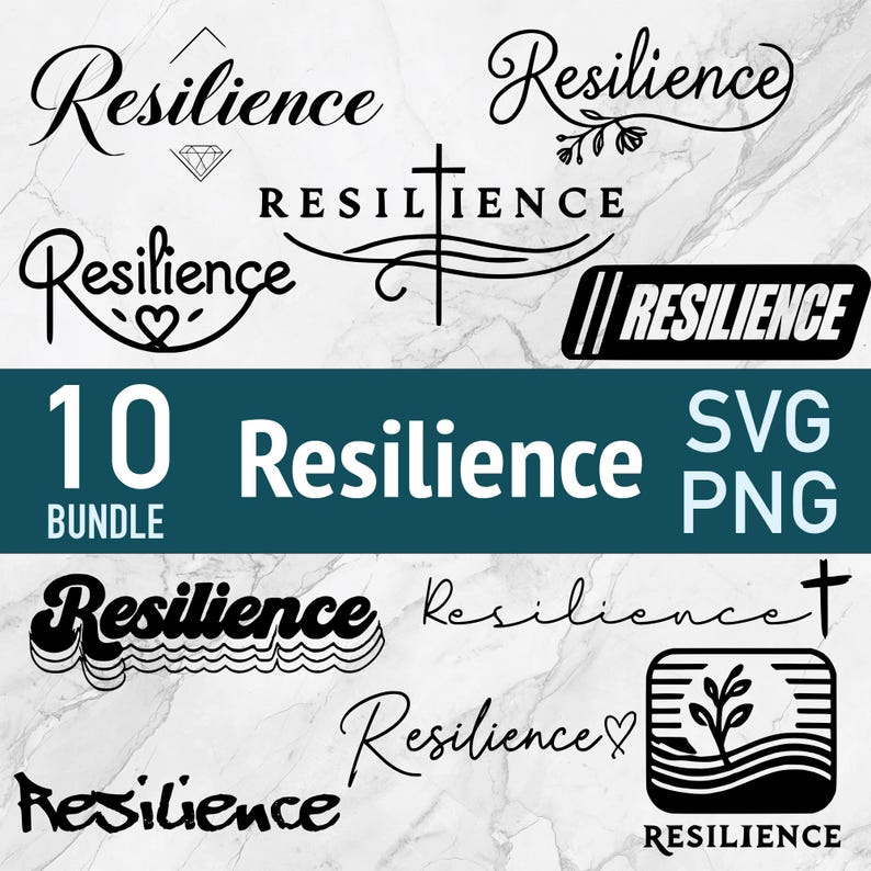 Resilience SVG Inspirational Laser Cut File Bundle Trendy Jesus ...