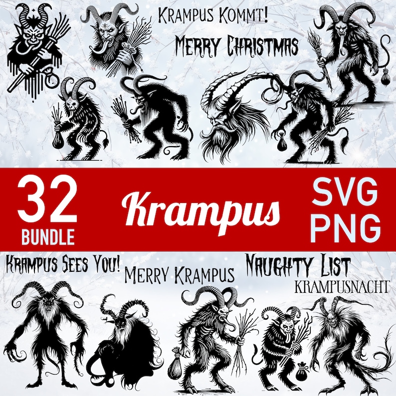 Krampus SVG File Bundle: German Christmas Clipart (cricut, Laser) - Etsy