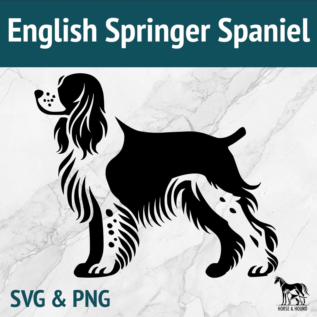 English Springer Spaniel SVG: Dog Silhouette Vector Clipart (cricut ...