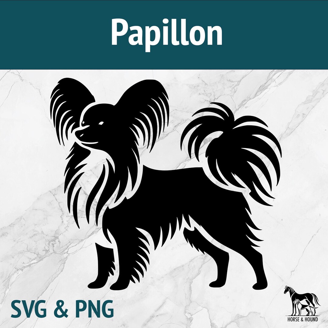Papillon Dog Silhouette SVG: Laser Cut File, Pet Lover Gift (digital ...