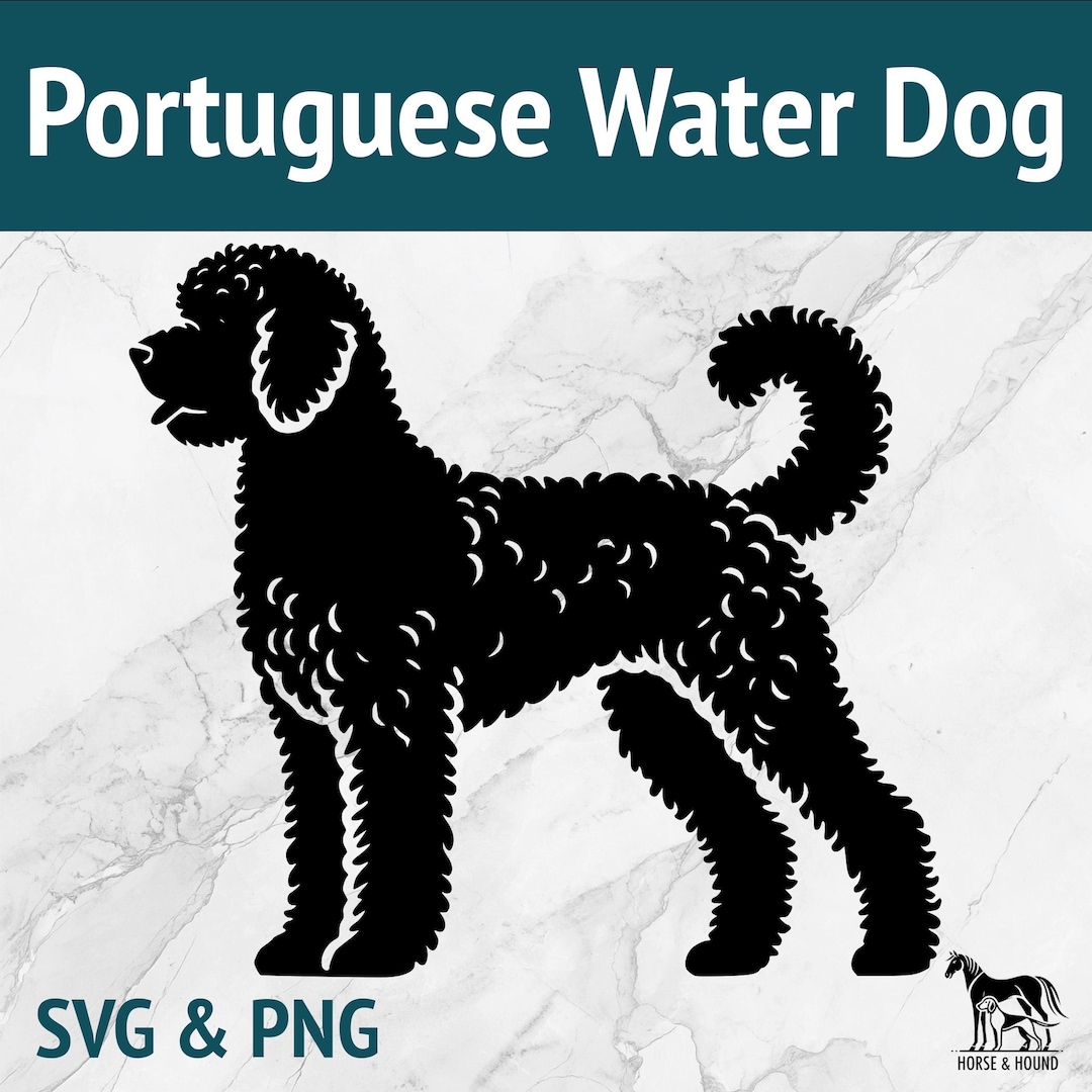 Portuguese Water Dog SVG: Portie Silhouette Vector Clipart (digital ...