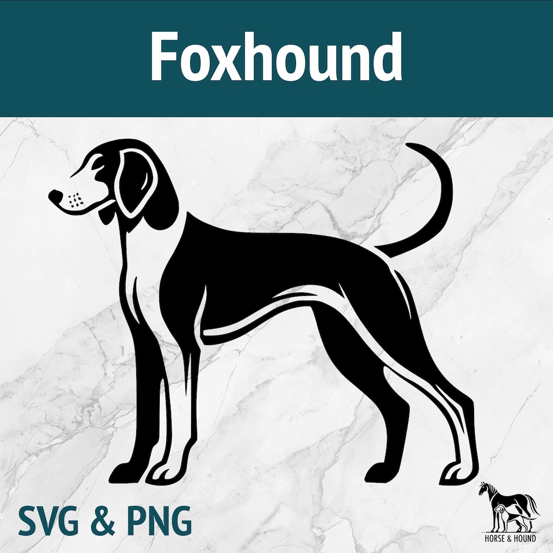 Foxhound SVG - Dog Breeds Silhouette PNG Vector Clipart - Laser Cut ...