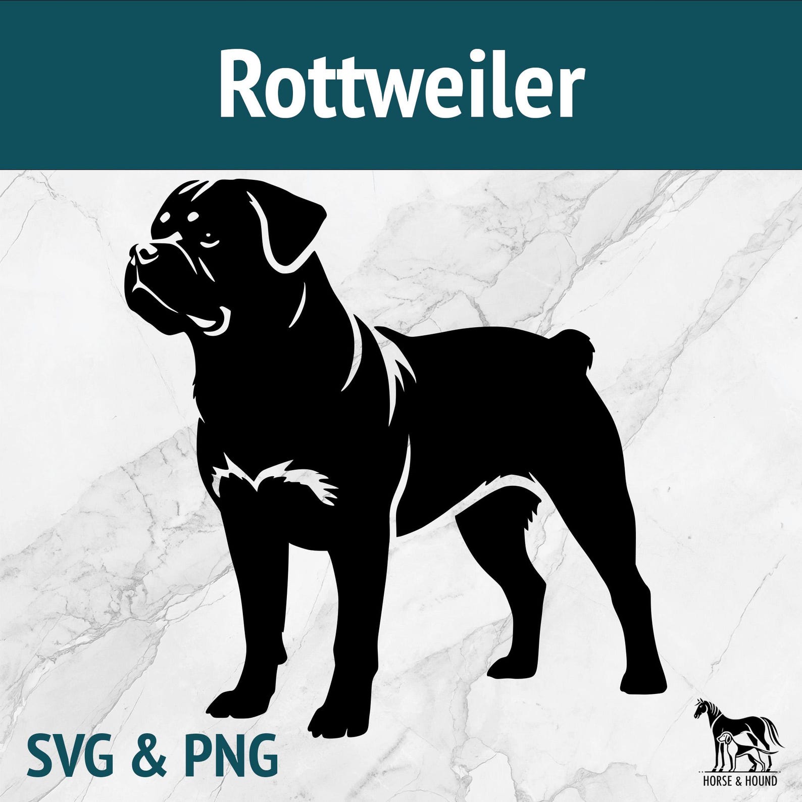 Rottweiler SVG - Dog Breeds SVG - Silhouette PNG Vector Clipart - Laser ...