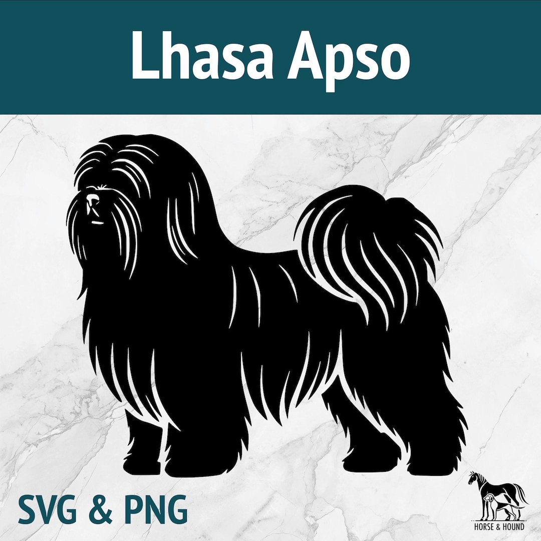 Lhasa Apso SVG - Dog Breeds SVG - Silhouette PNG Vector Clipart - Laser ...