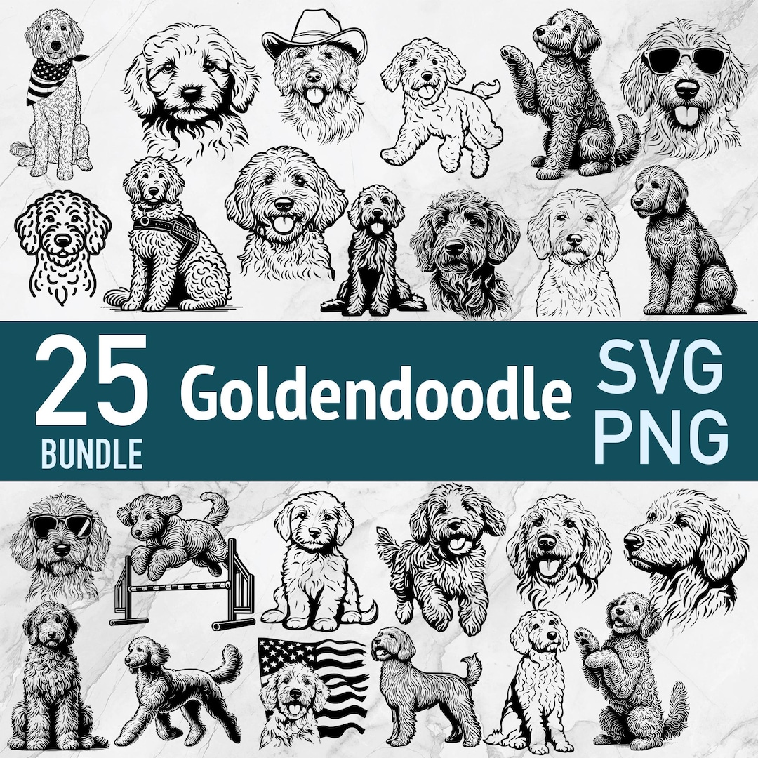Goldendoodle SVG Bundle: 25 Dog Breed Designs (laser Cut Files) - Etsy