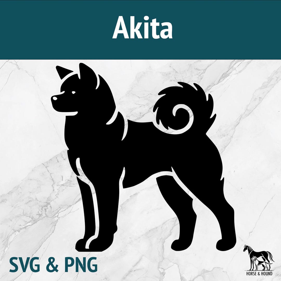 Akita Dog SVG: Silhouette Vector Clipart for Cricut, Glowforge (digital ...
