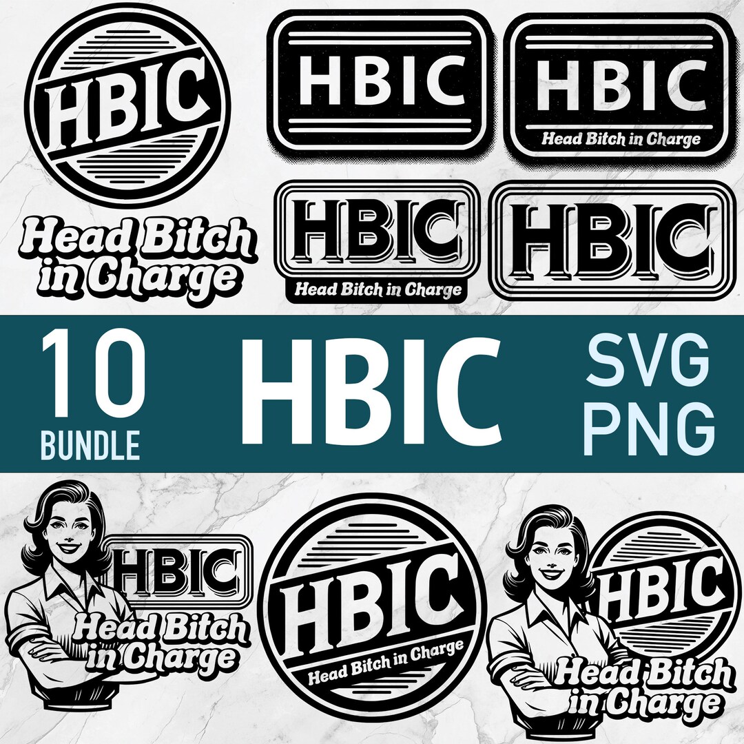 HBIC SVG Bundle: Funny Sarcastic Retro Boss Clipart (10 Files) - Etsy