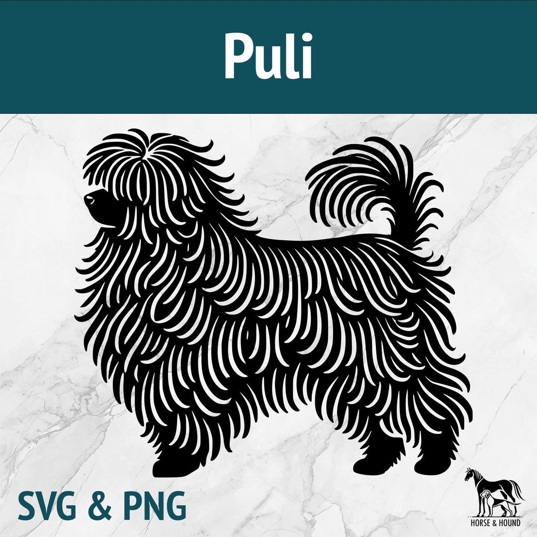 Puli Dog SVG: Silhouette Vector Clipart for Cricut, Glowforge (digital ...